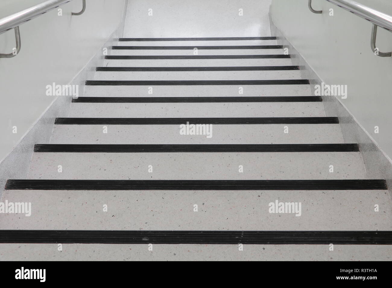 terrazzo floor stairs walkway down. select focus with shallow depth of ...