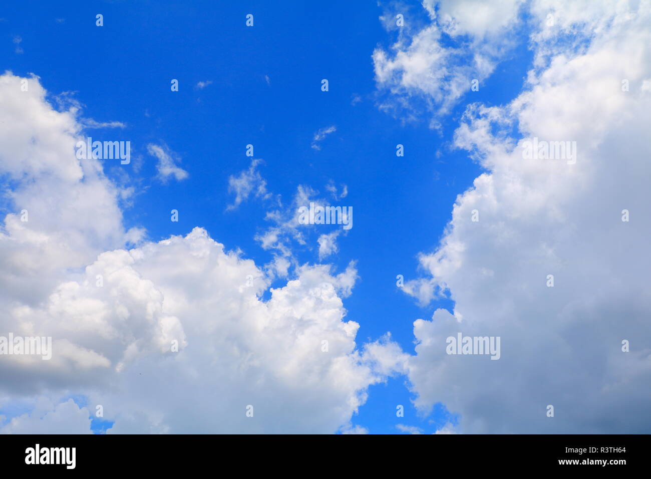 blue sky with big cloud and raincloud, art of nature beautiful and copy ...