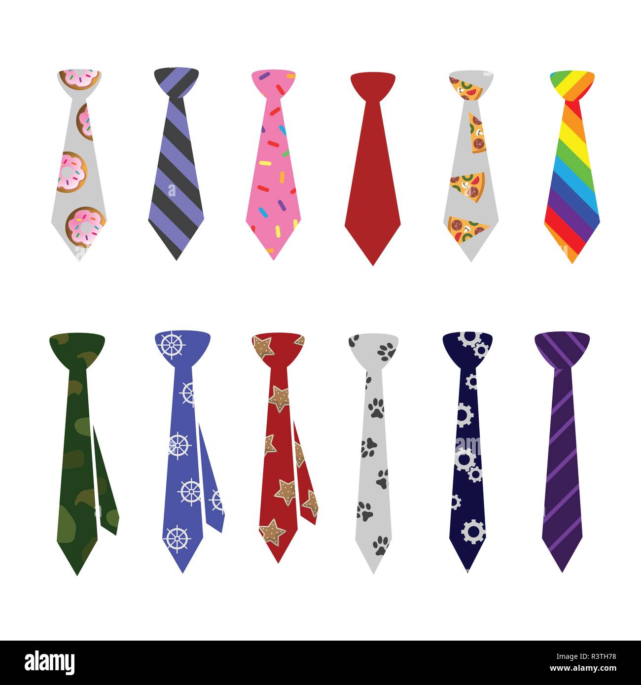 Trendy color tie set Stock Vector Images - Alamy