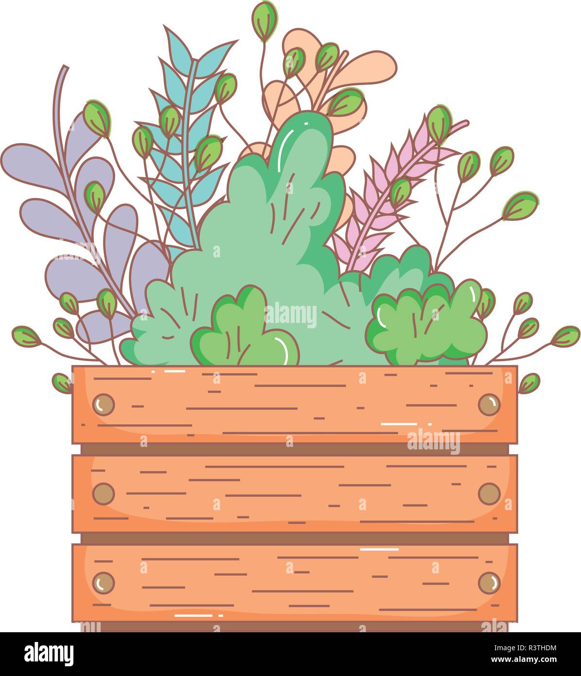garden bush with flowers vector illustration design Stock Vector Image ...