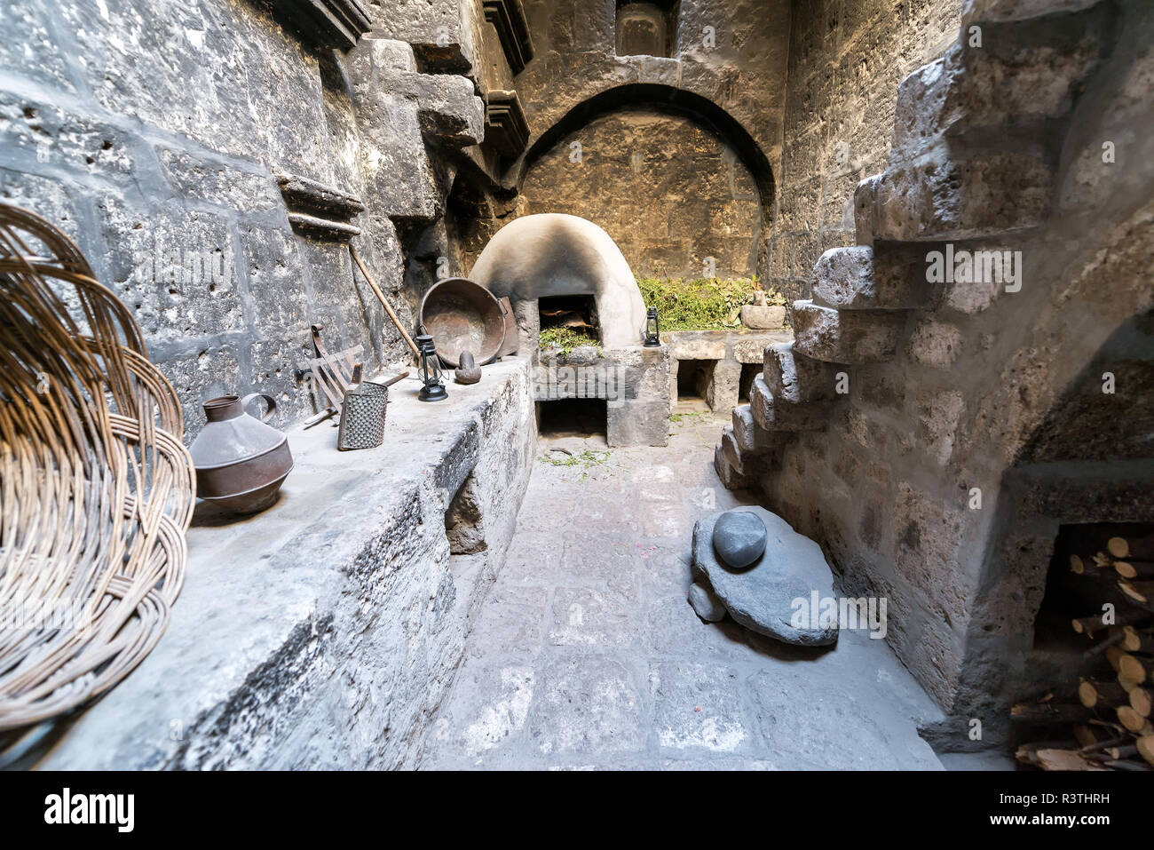 Kitchen in Santa Catalina Monastery Stock Photo - Alamy