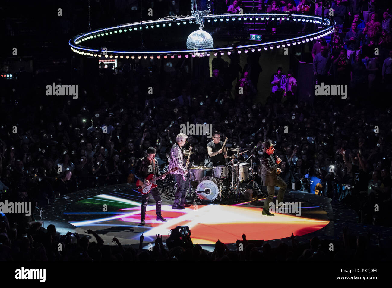 U2 performing at the O2 Arena London on 23 October 2018 as part of ...