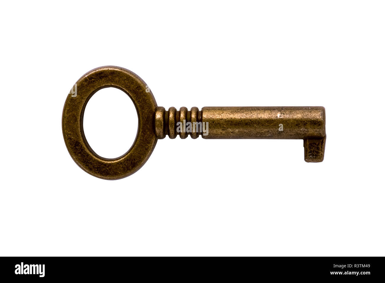 old bronze key isolated on white background Stock Photo - Alamy