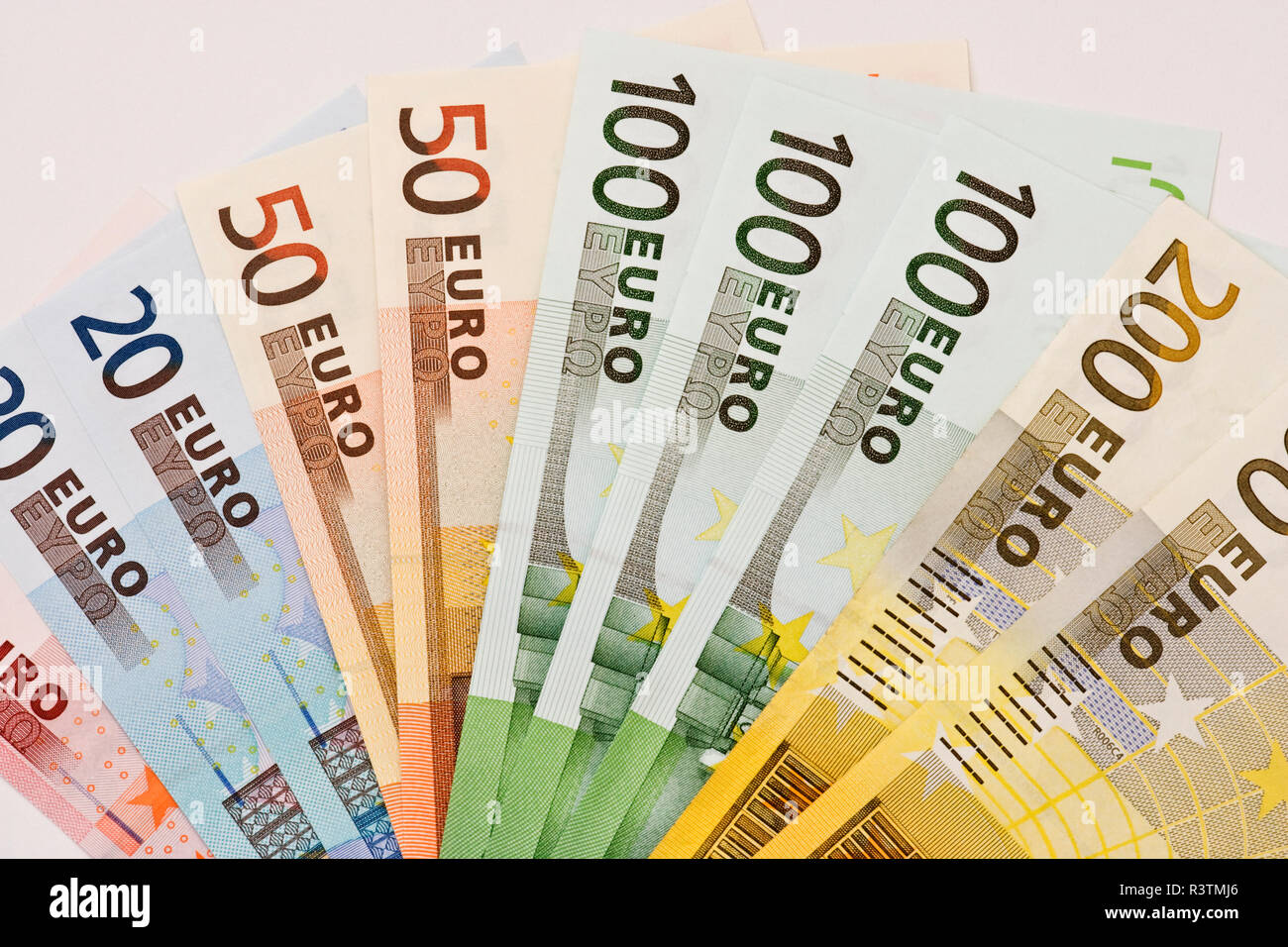 Close-up of different Euro notes Stock Photo - Alamy