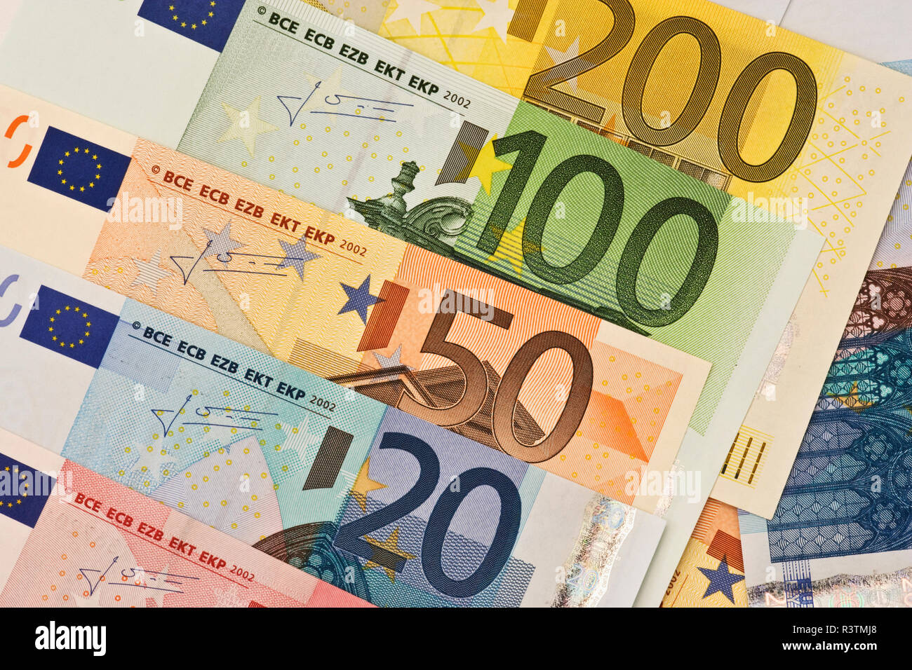 Variety of euro notes hi-res stock photography and images - Alamy
