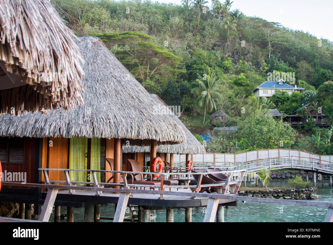 Hotel room over the water. Bora Bora, French Polynesia Stock Photo - Alamy