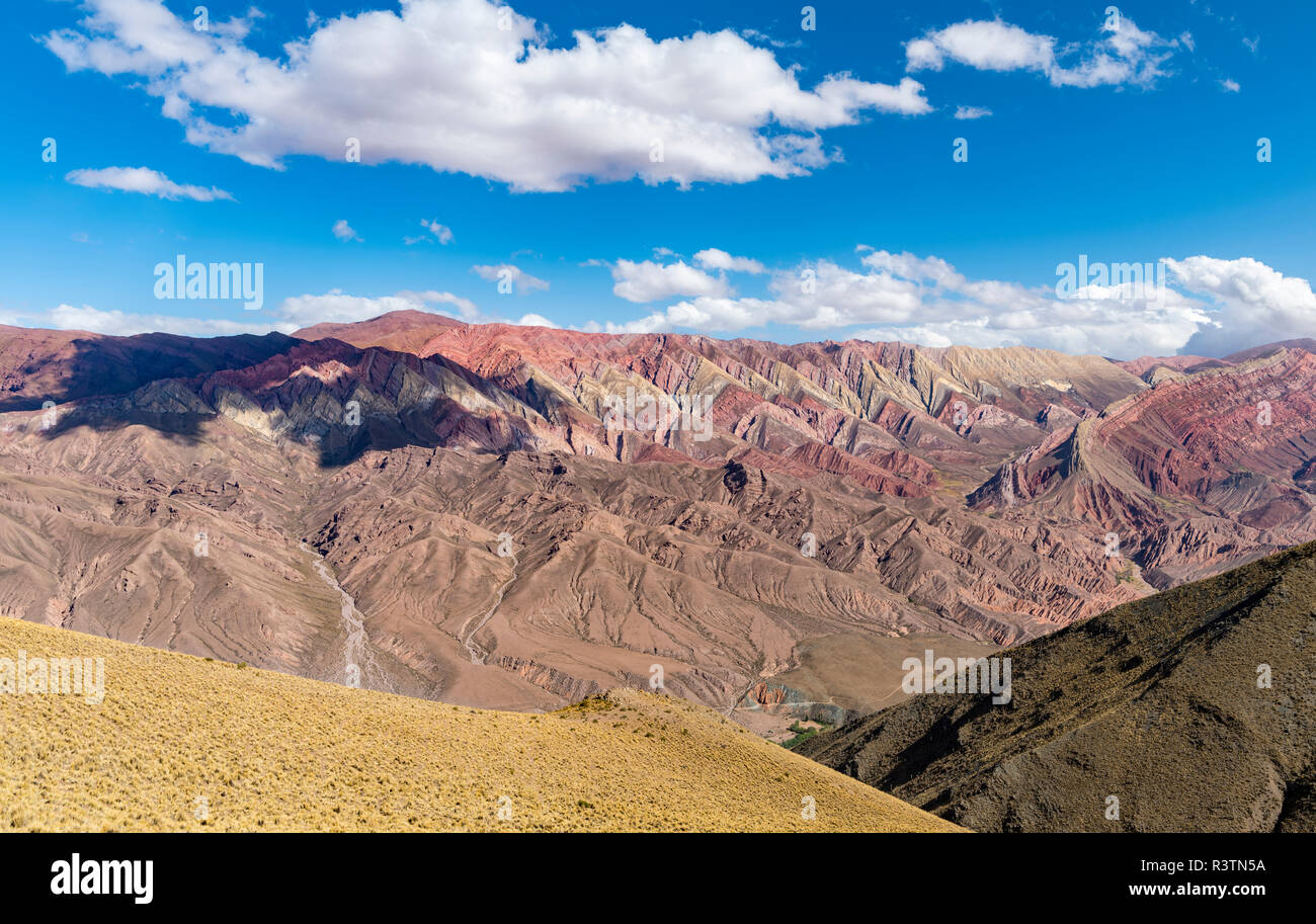 Iconic rock formation Serrania de Hornocal in the Quebrada de Humahuaca ...