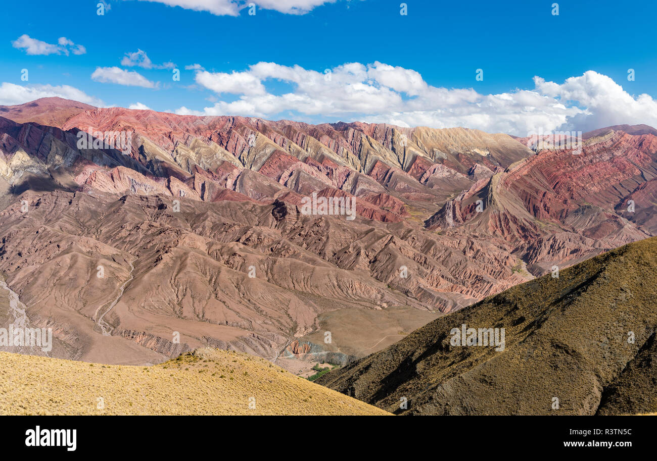 Iconic rock formation Serrania de Hornocal in the Quebrada de Humahuaca ...