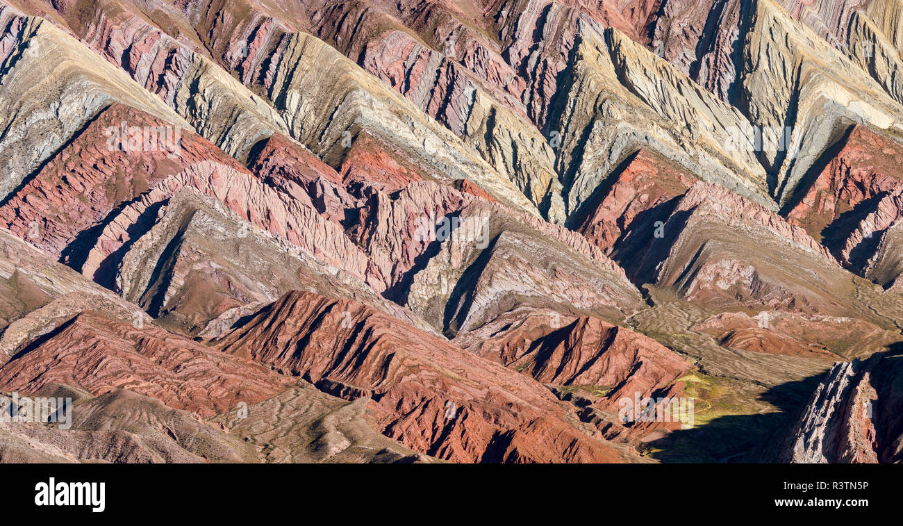 Iconic rock formation Serrania de Hornocal in the Quebrada de Humahuaca ...