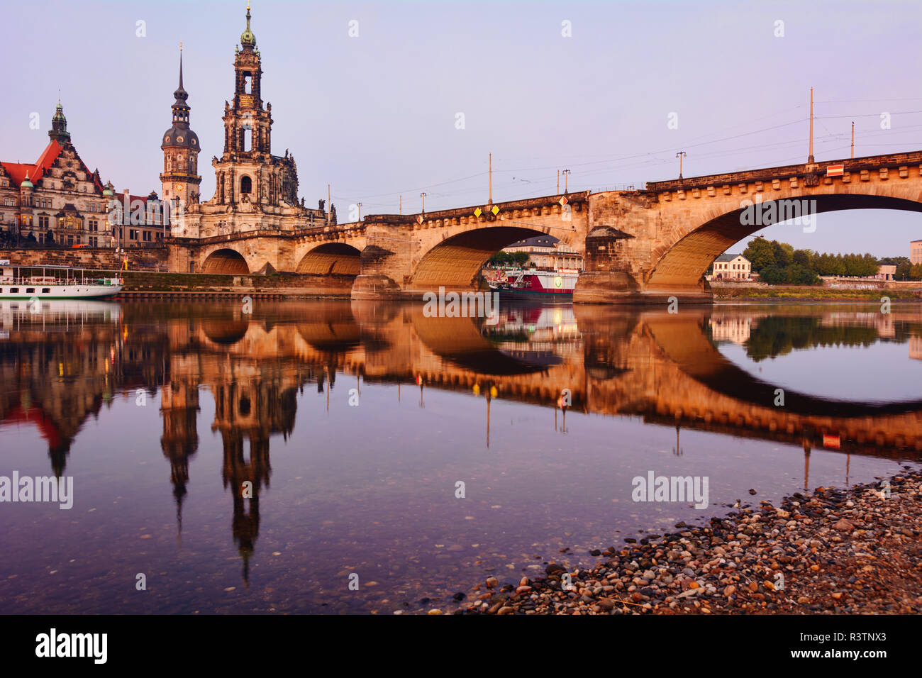 augustus bridge and catholic hofkirche in dresden Stock Photo - Alamy