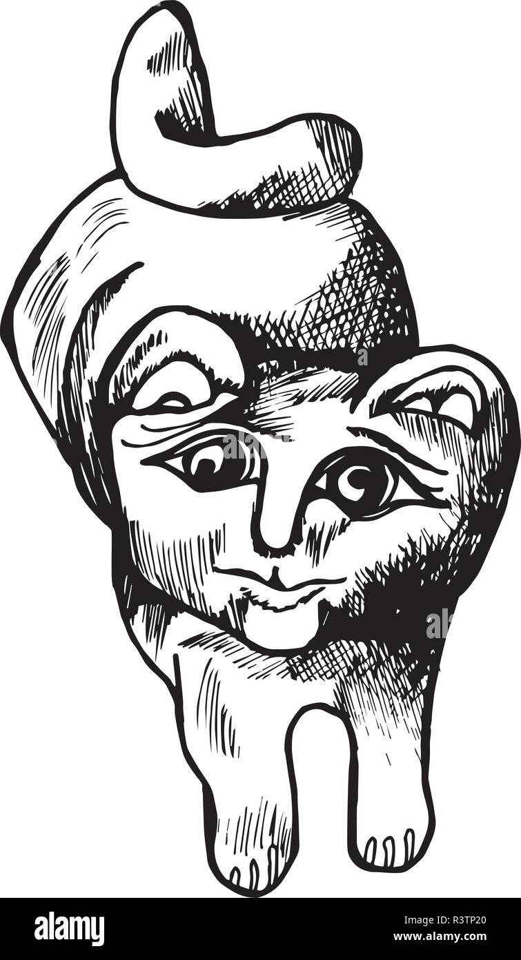 Bronze cat sculpture Stock Vector Images - Alamy