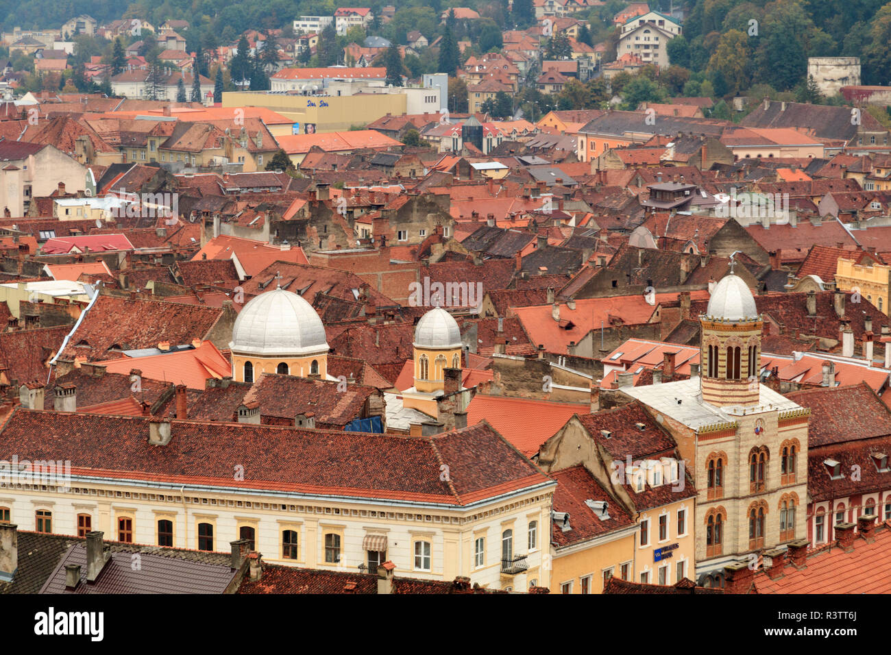 Europe, Romania. Brasov. Rooftops and city from hilltop Stock Photo - Alamy