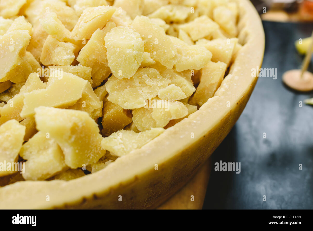 Many pieces of Italian Parmesan cheese Grana Padano Stock Photo - Alamy