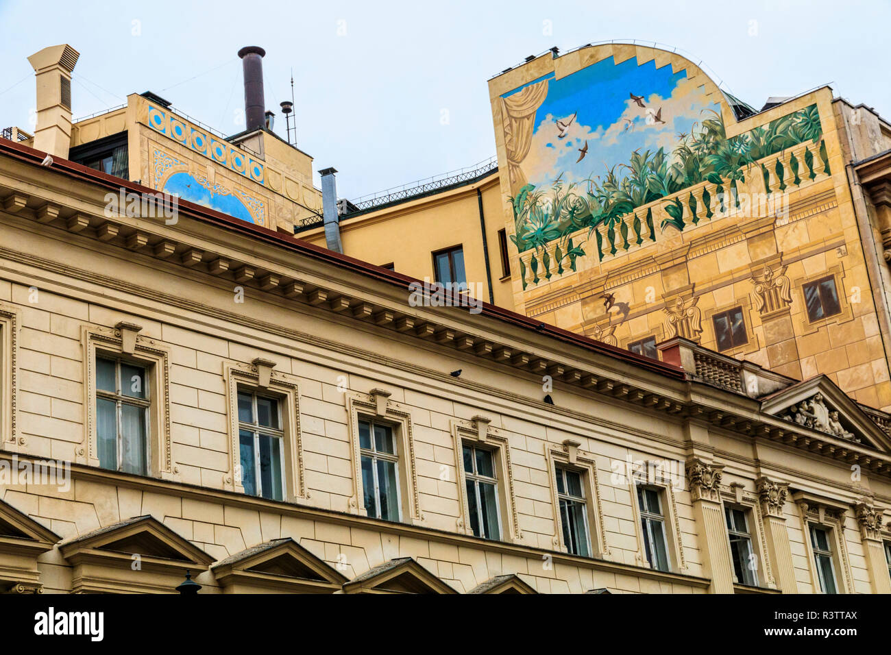 Bucharest, Romania. Old town square and building details Stock Photo ...