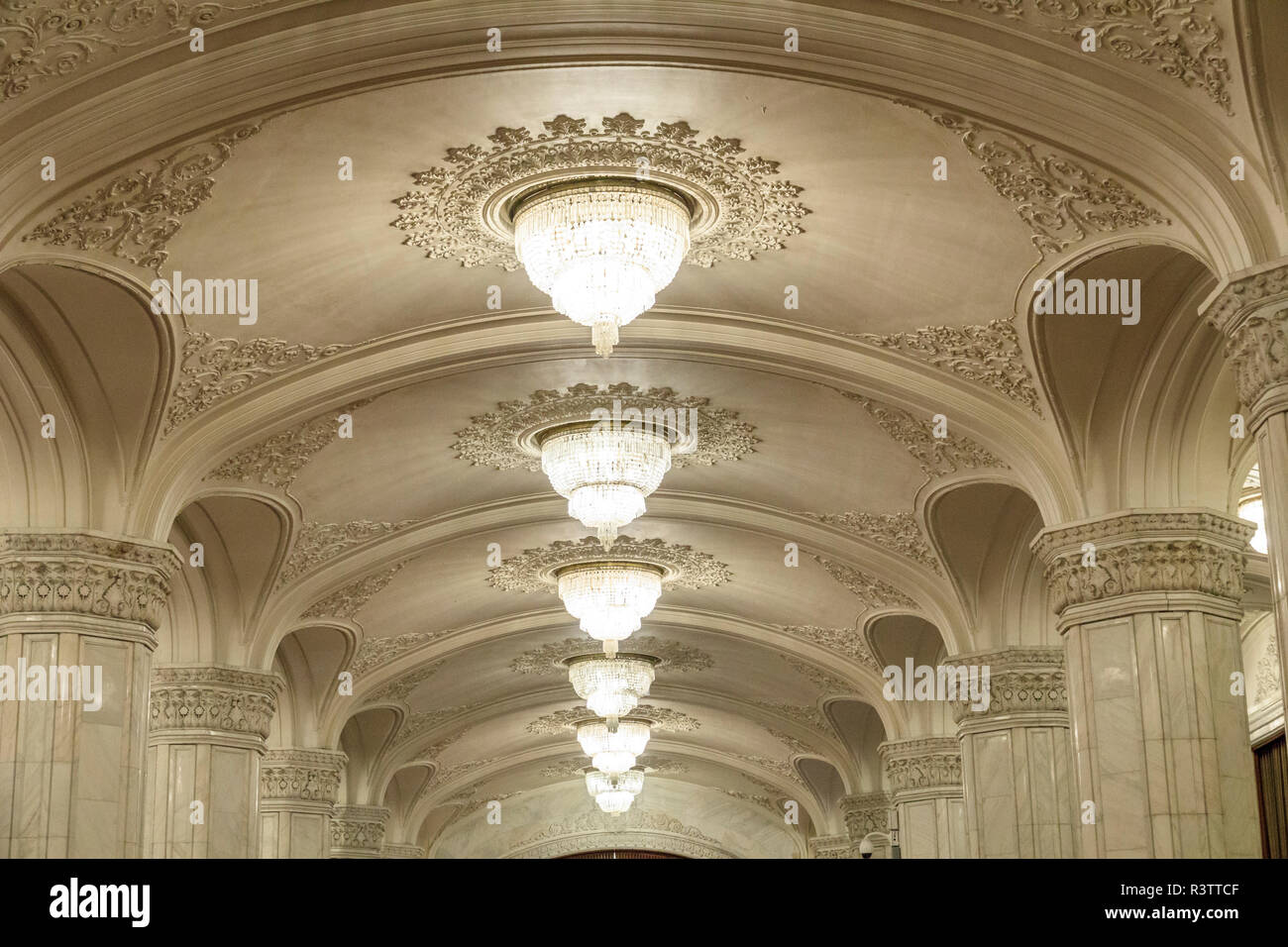 Bucharest palace of parliament interior hi-res stock photography and ...