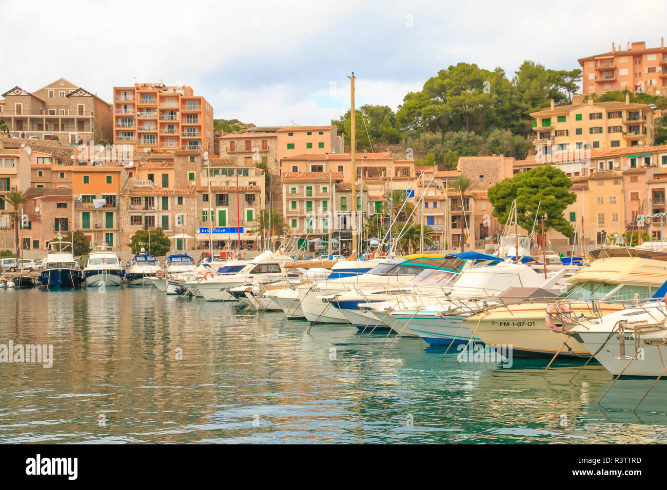 Spain, Balearic Islands, Mallorca, Port of Soller, harbor, historical ...