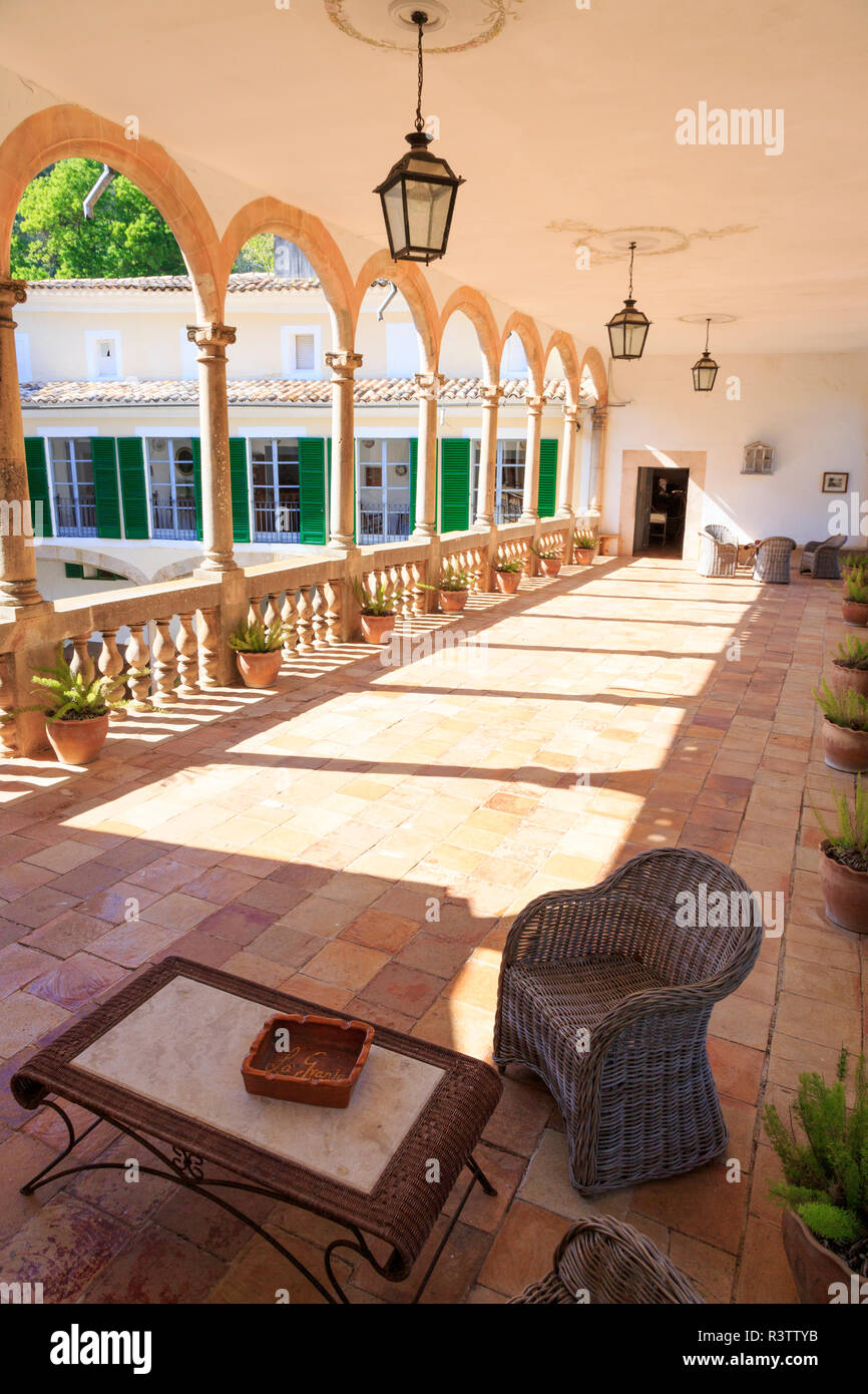 Spain, Balearic Islands, Mallorca. Esporles, La Granja museum. Outdoor ...