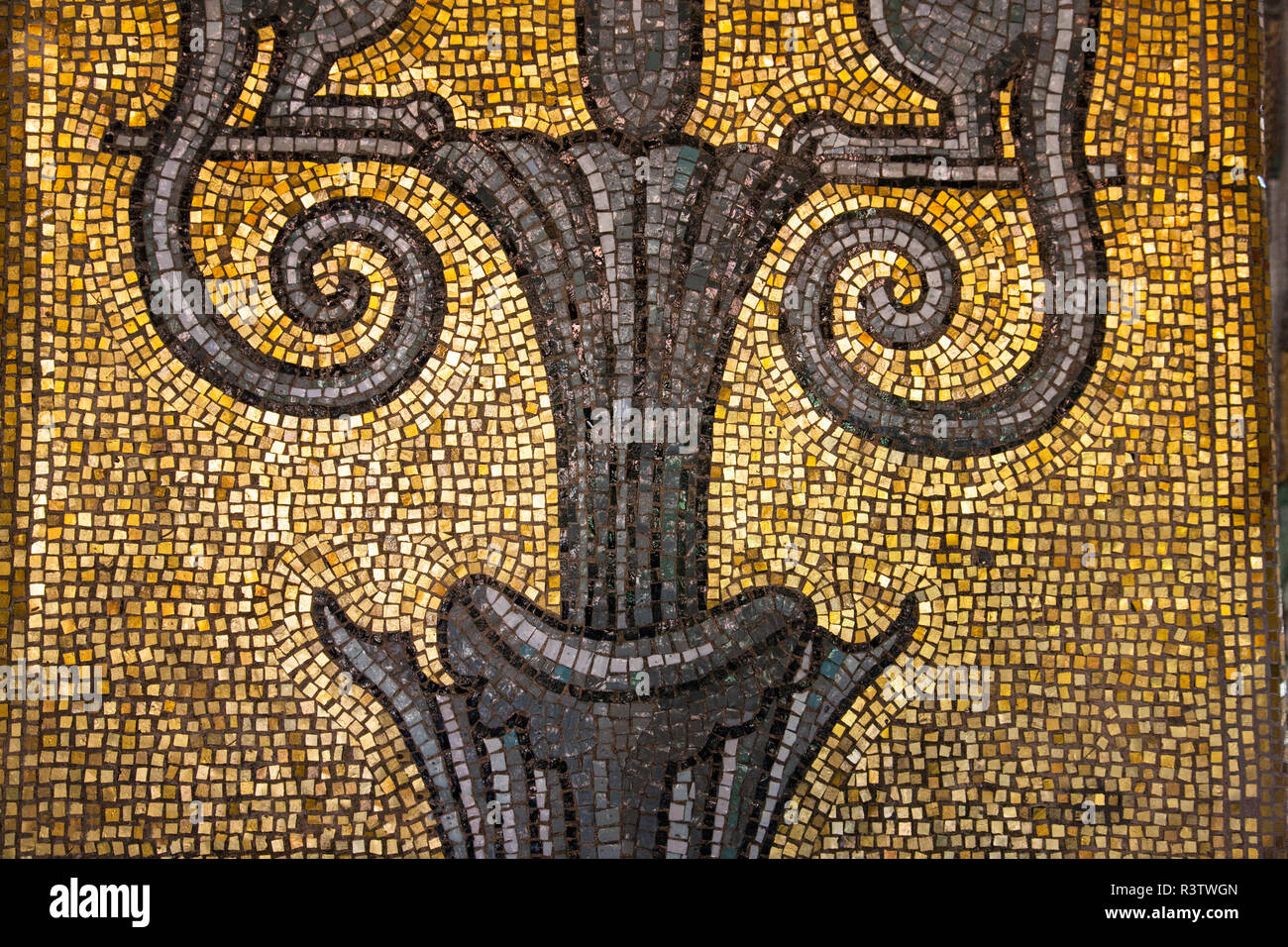 Detail of the mosaics in the Golden Hall of the Stadshuset, Stockholm ...