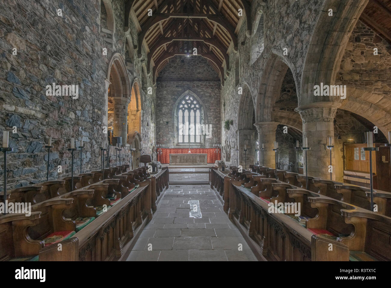 UK, Scotland, Isle of Iona. Iona Abbey Church, the abbey was originally ...