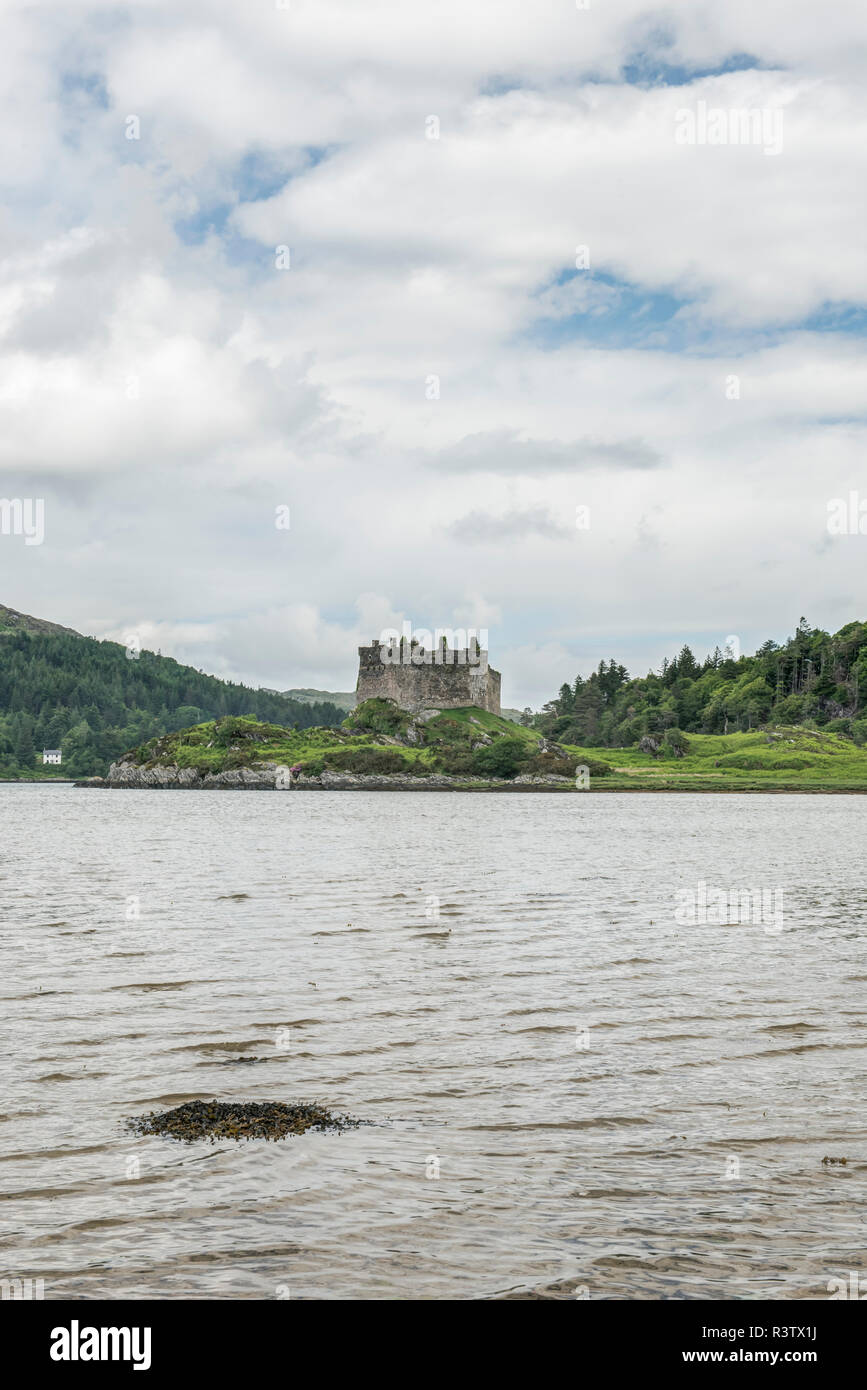 UK, Scotland, Inverness-shire, Castle Tioram on Loch Moidart Stock ...