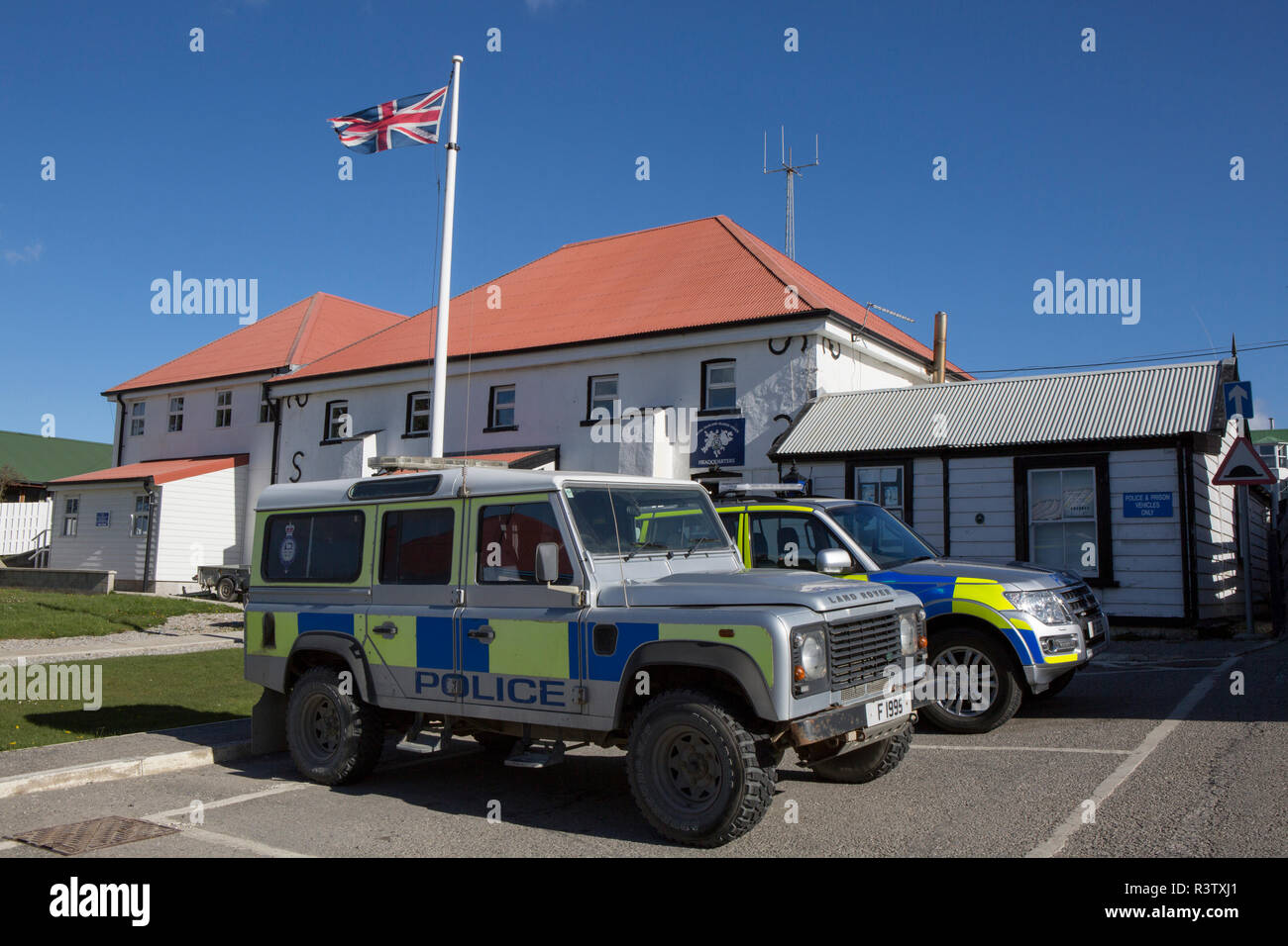 Stanley. The Capital of Falkland Islands. Police station Stock Photo ...