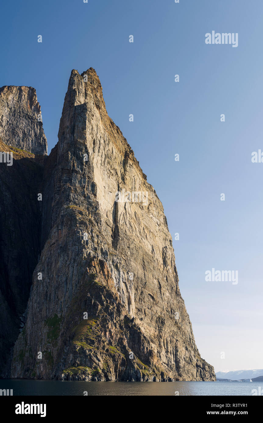 Huge bird cliff in the Uummannaq fjord system, northwest Greenland ...