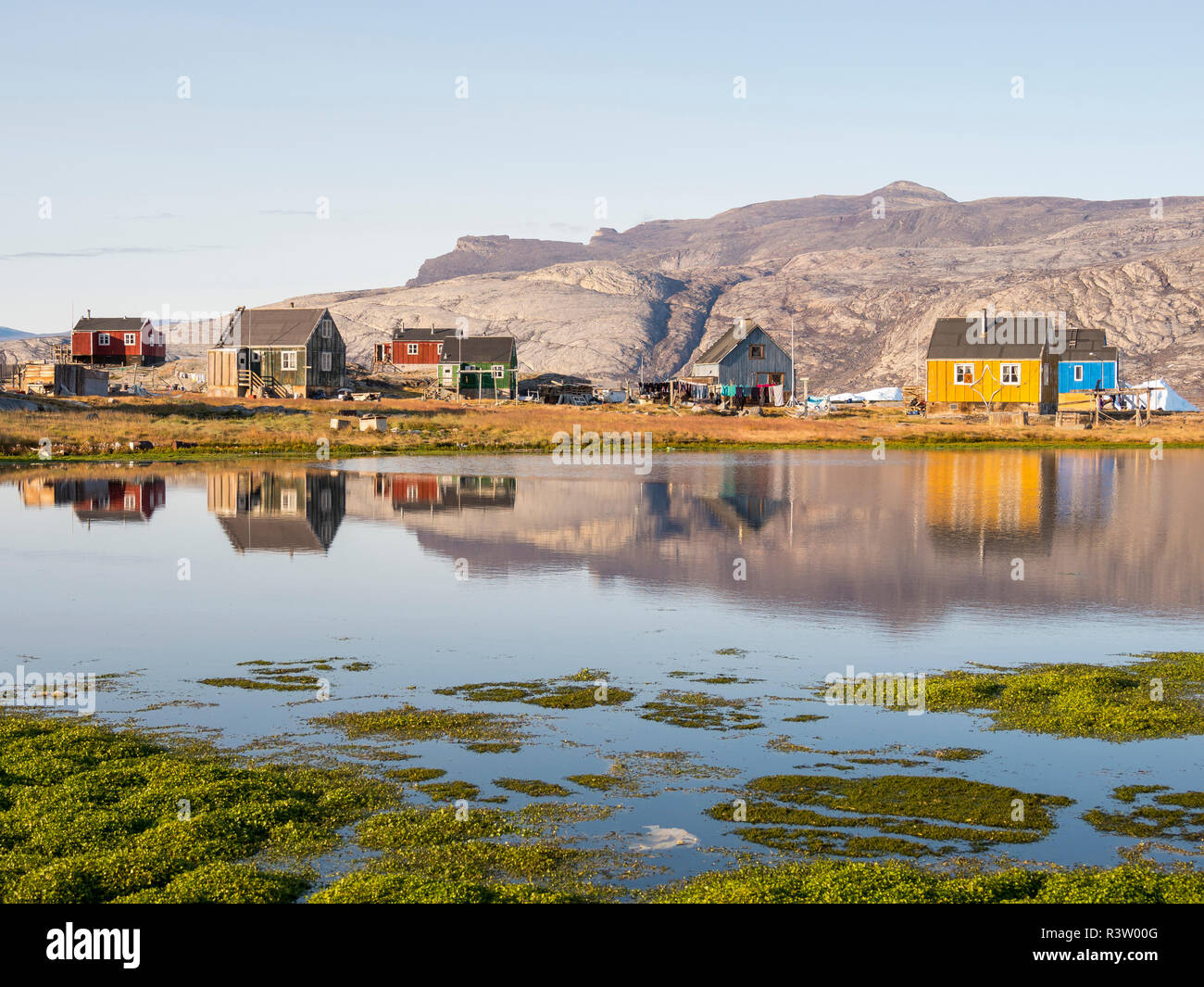 Ikerasak, a small traditional fishing village on Ikerasak Island in the ...