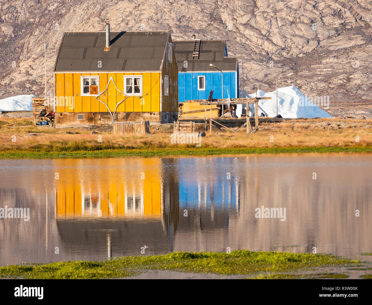 Ikerasak, a small traditional fishing village on Ikerasak Island in the ...