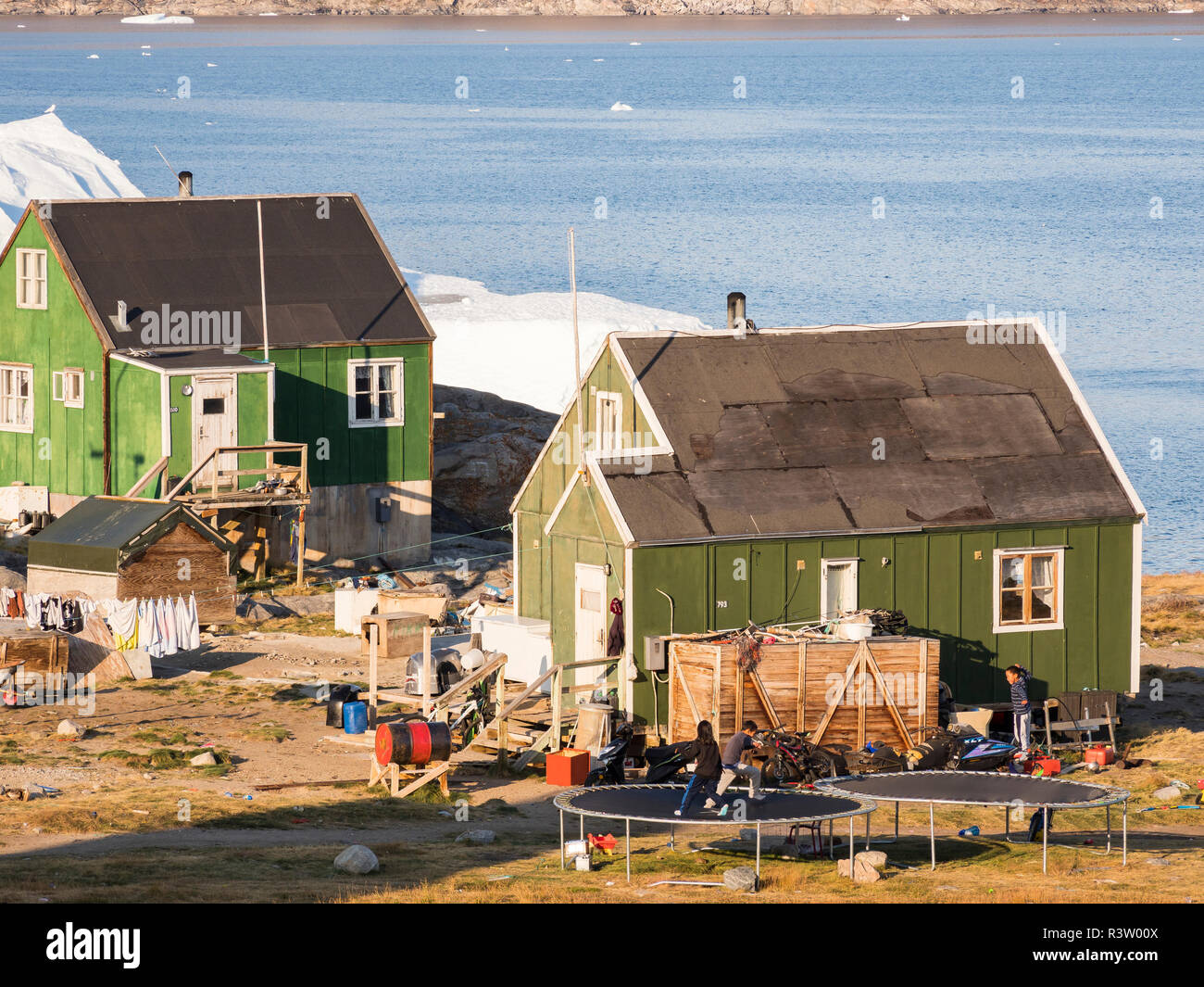 Ikerasak, a small traditional fishing village on Ikerasak Island in the ...