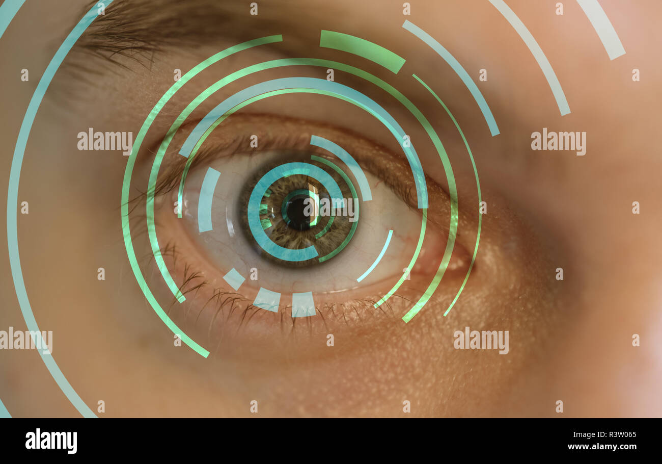 Person eye scanning biometric hi-res stock photography and images - Alamy