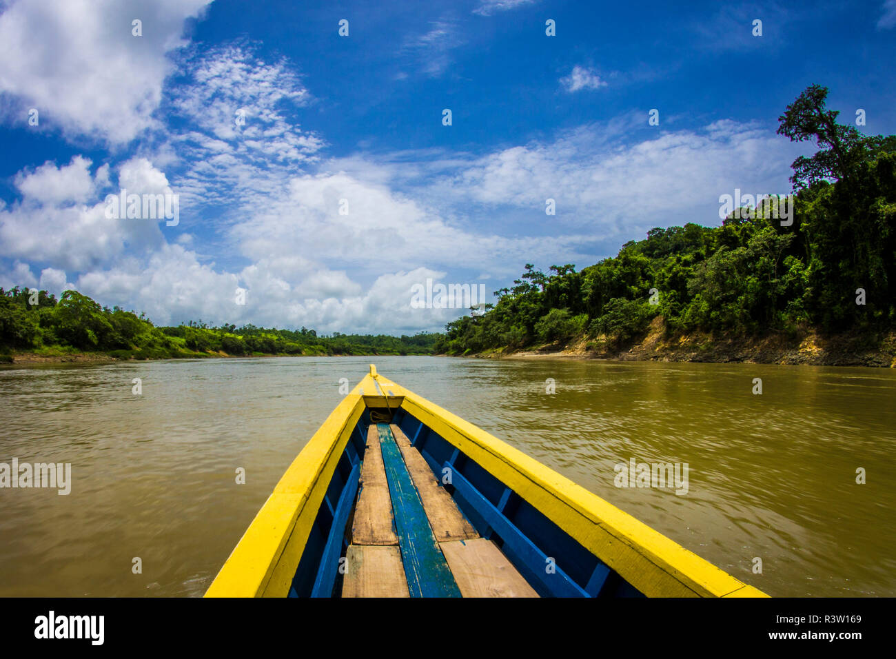 Boat on Usumacinta river Stock Photo - Alamy