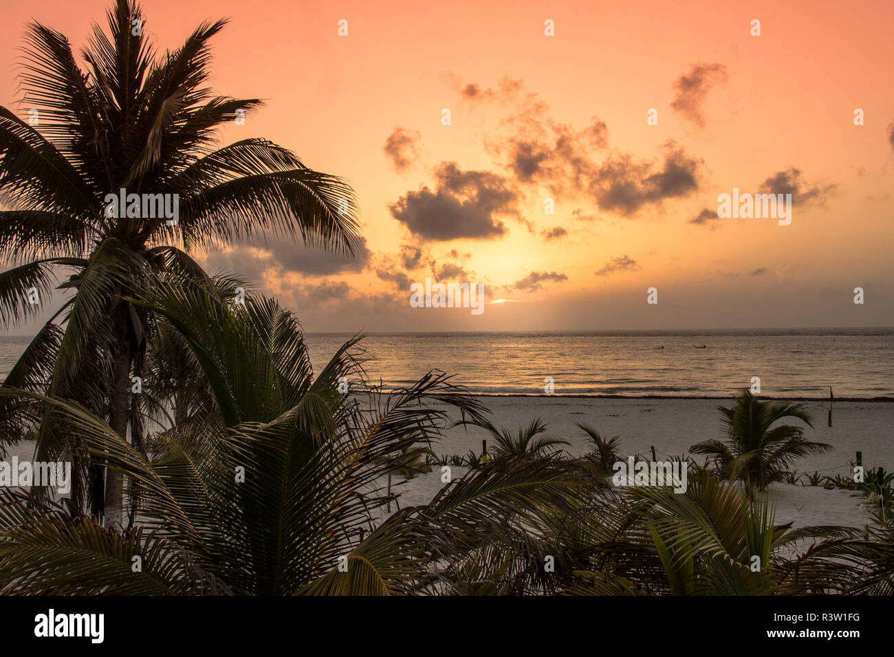Sunset in Tulum Stock Photo - Alamy