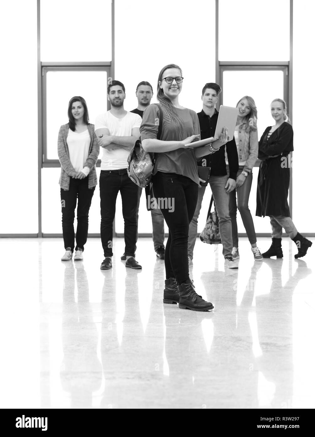 students group standing together as team Stock Photo - Alamy