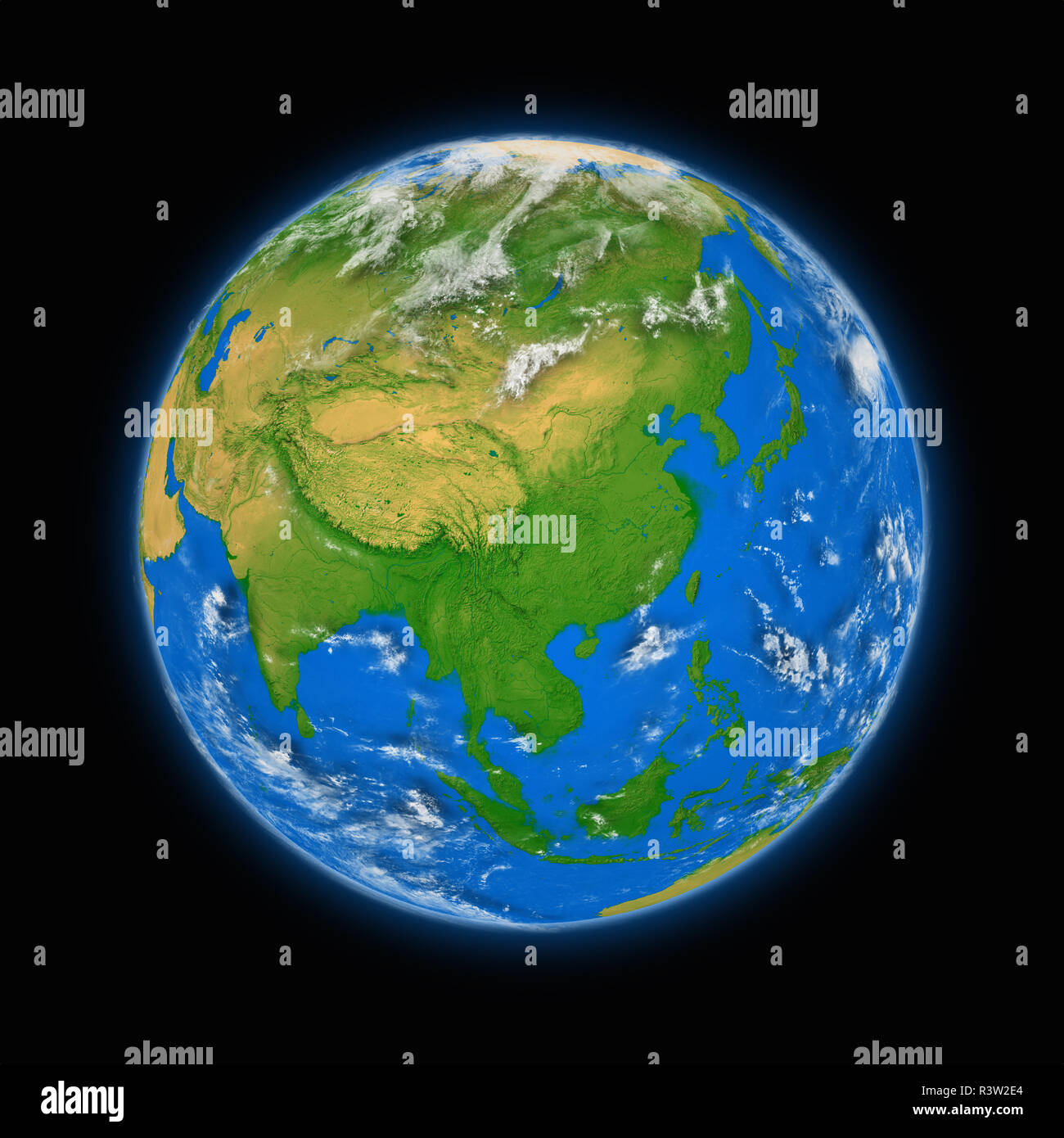 Blue earth globe asia hi-res stock photography and images - Alamy