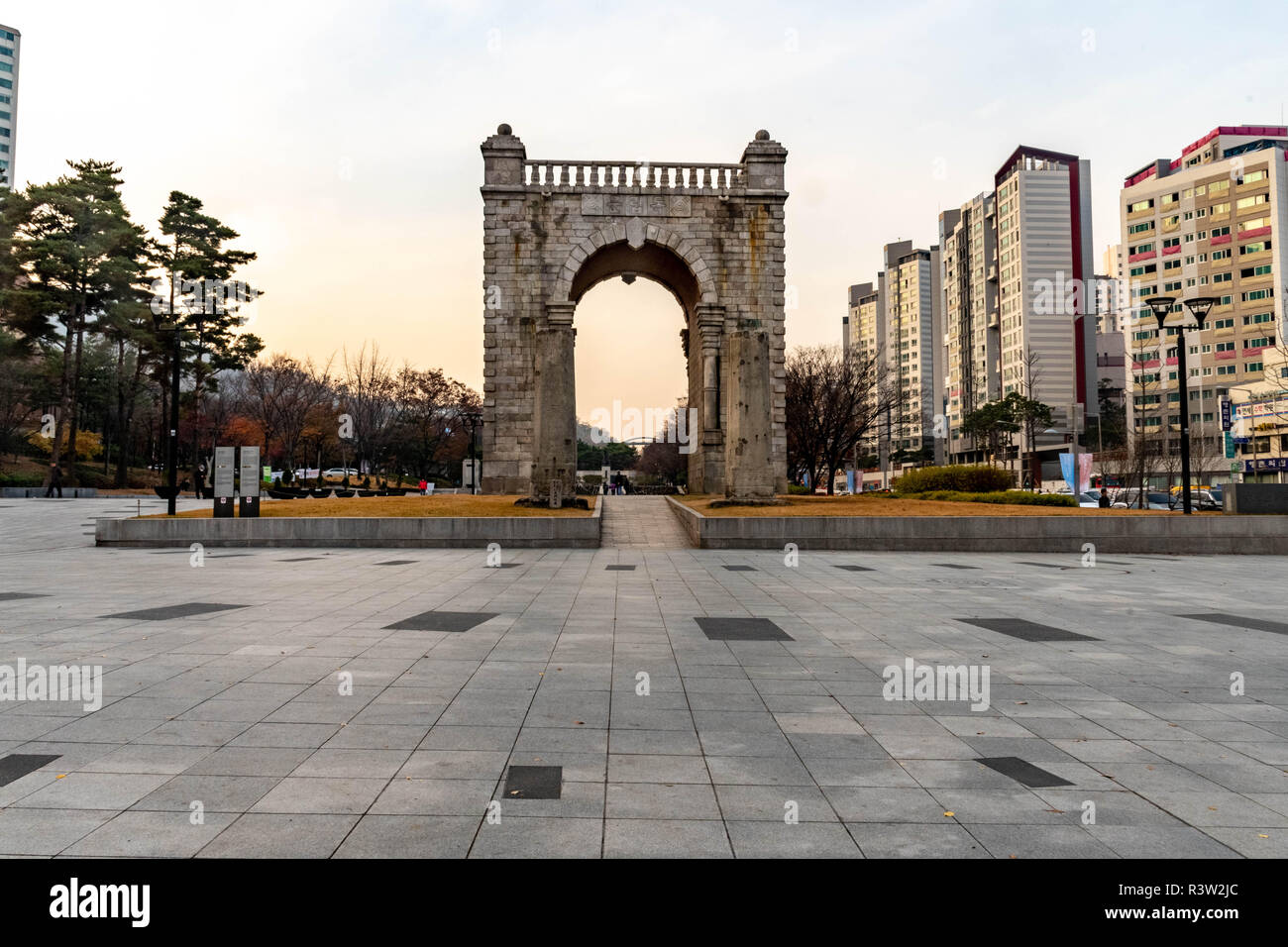 Independence Gate Park in Seoul Korea. This park with a visitor center ...