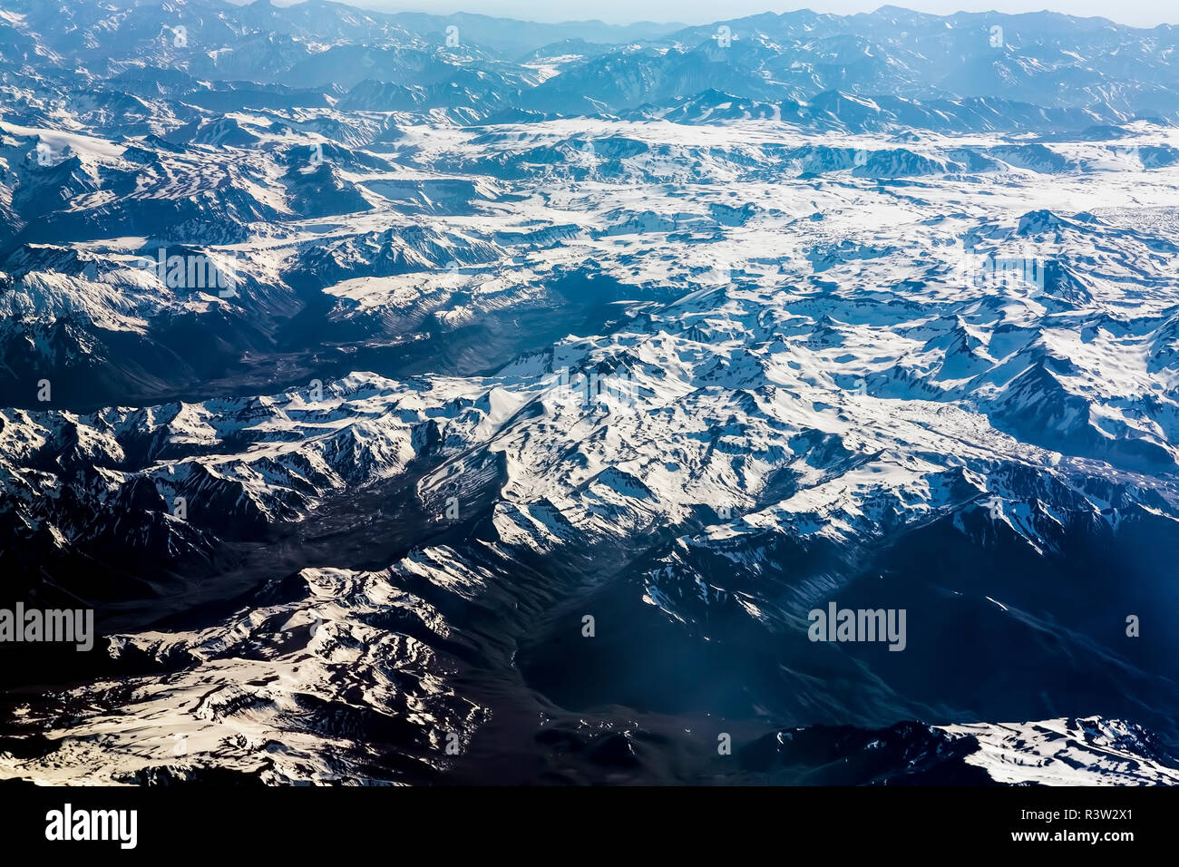 Aerial view of Andes Mountains Stock Photo - Alamy