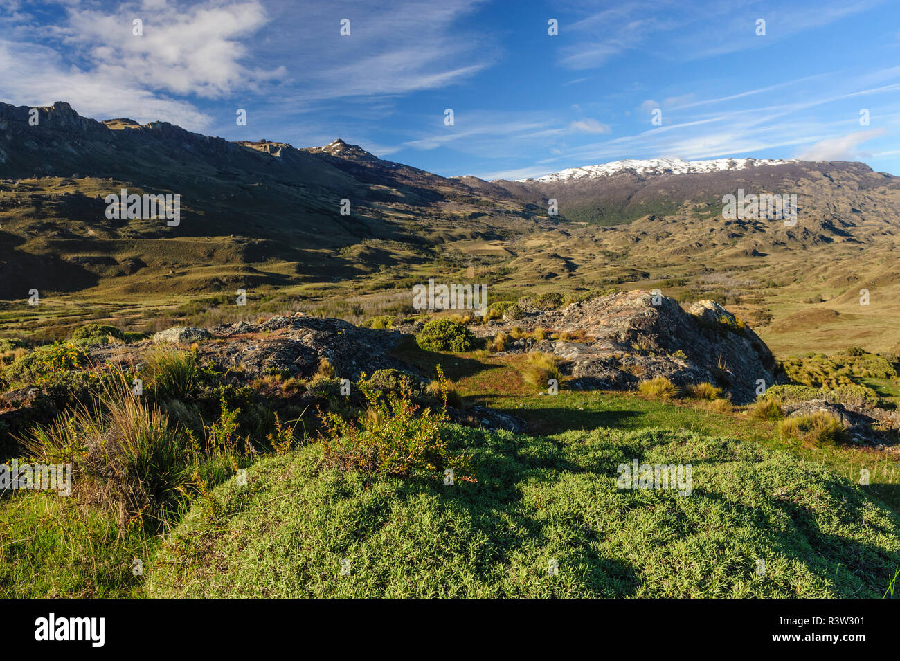 Chile, Aysen, Valle Chacabuco. The steppe landscape in Patagonia Park ...