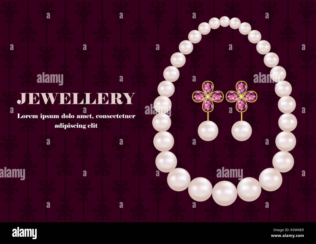 Jewellery concept background. Realistic illustration of jewellery ...