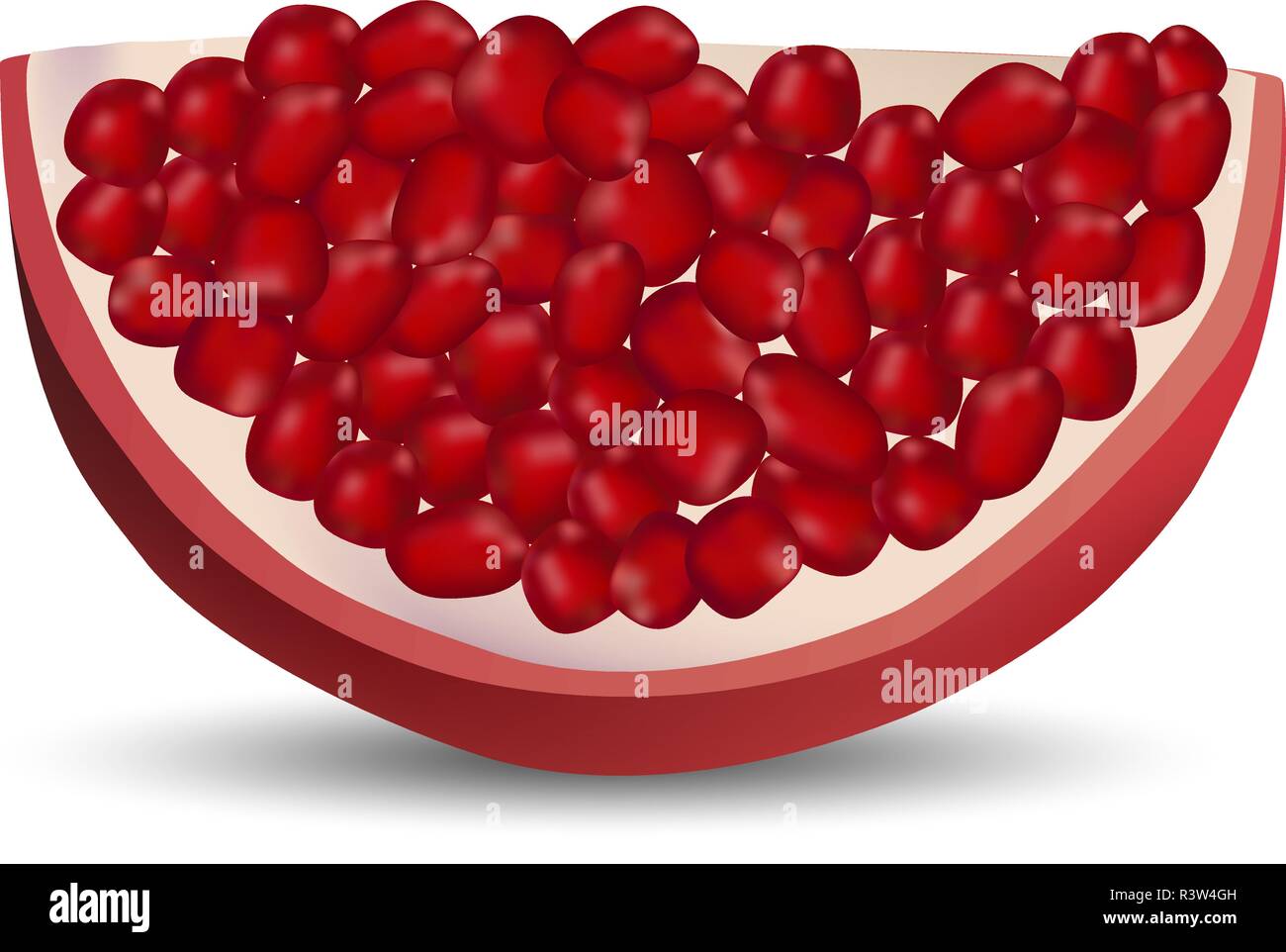 Slice of pomegranate icon. Realistic illustration of slice of ...