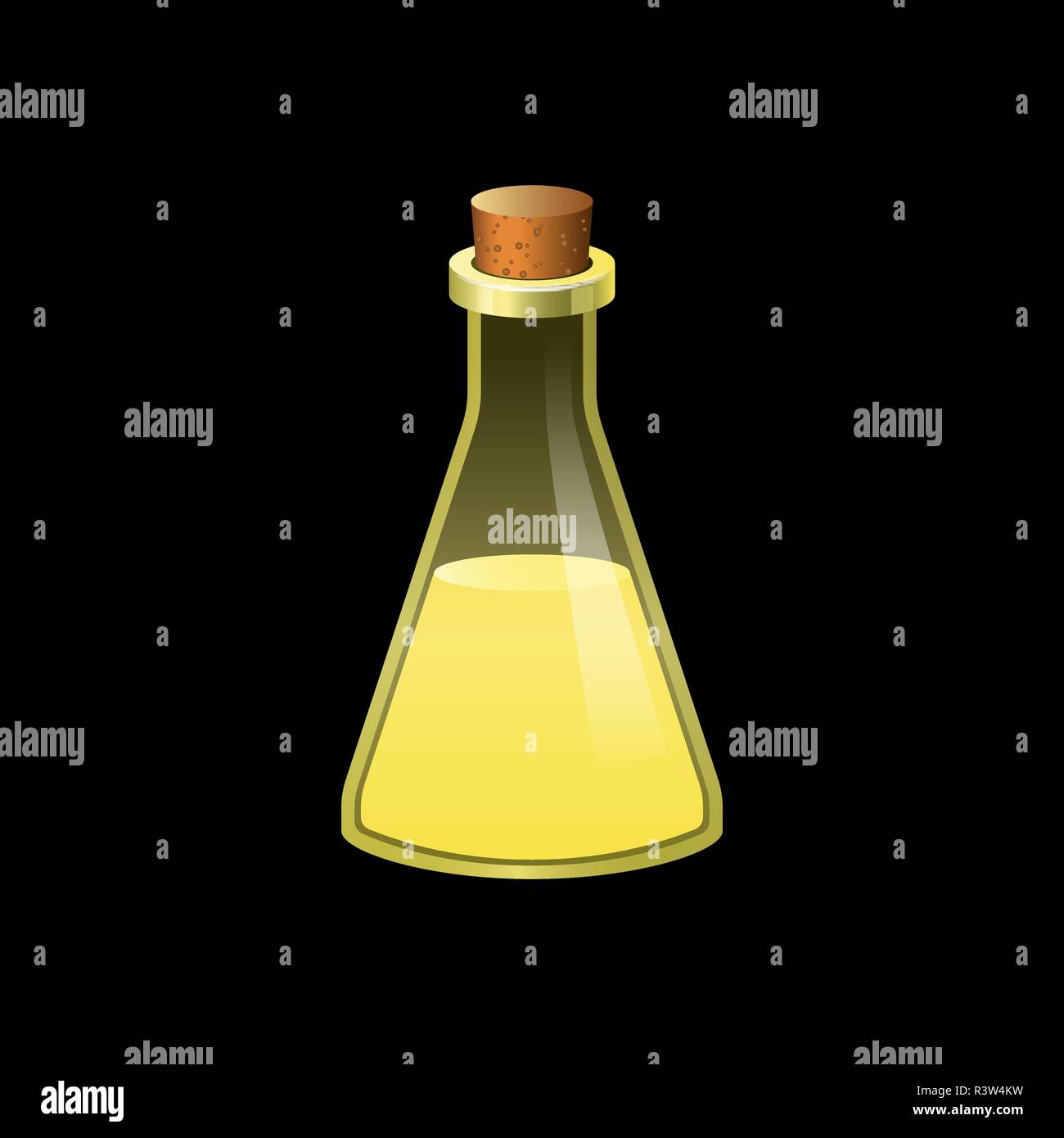 Yellow flask icon. Cartoon of yellow flask vector icon for web design ...
