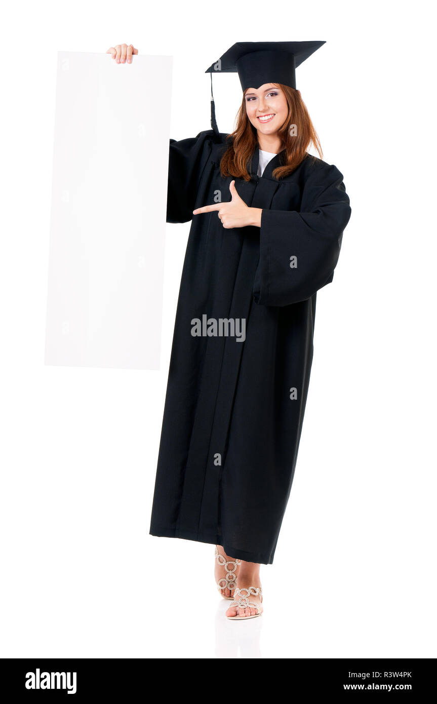 Graduate girl student with blank Stock Photo - Alamy