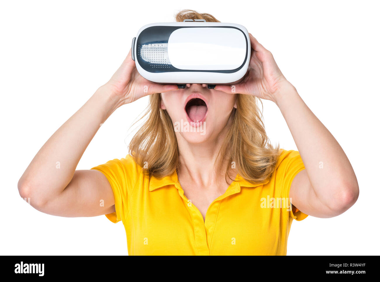 Woman watching vr glasses hi-res stock photography and images - Alamy