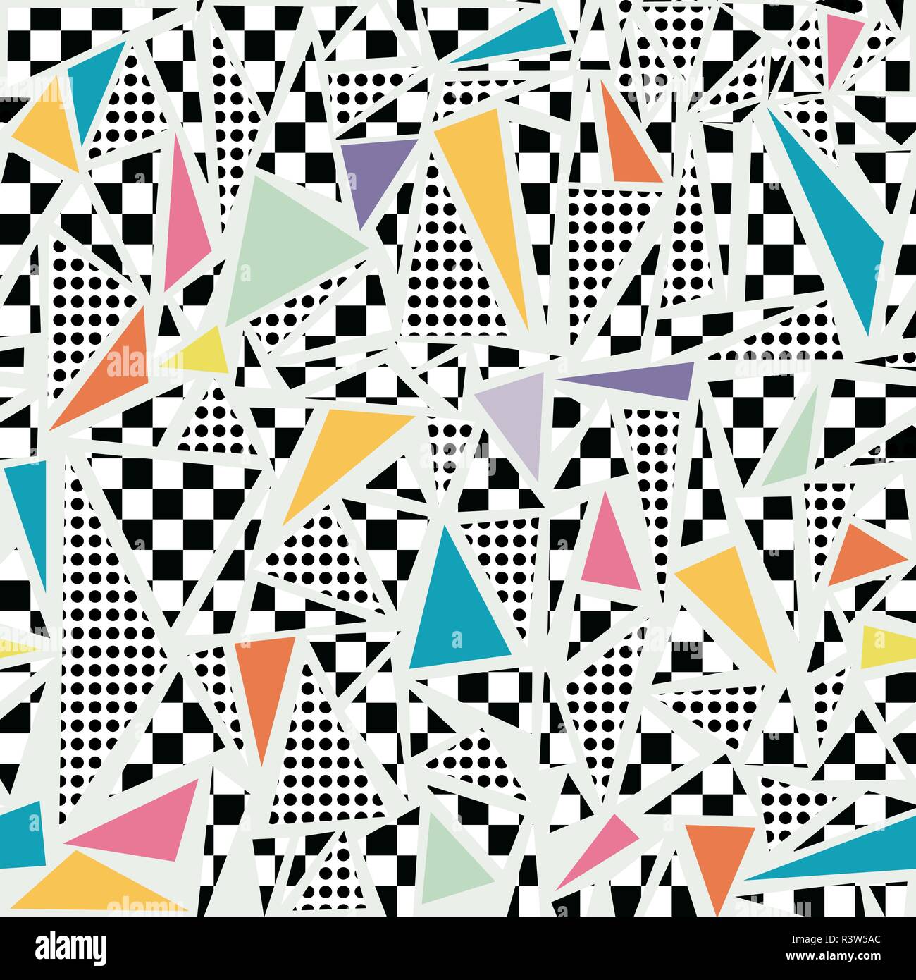 Retro 80s memphis pattern background Stock Photo - Alamy