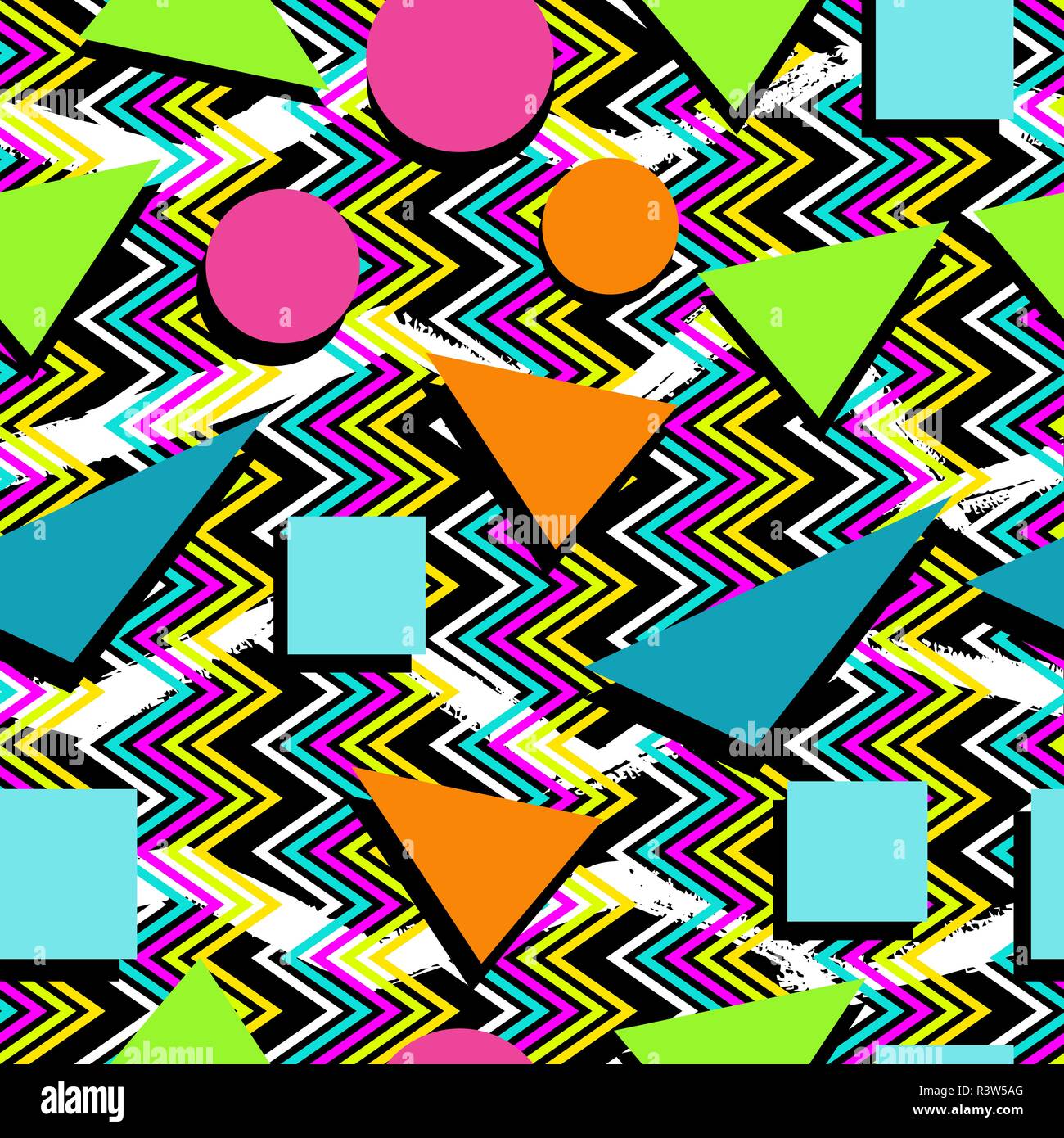 Retro 80s seamless pattern background Stock Photo - Alamy