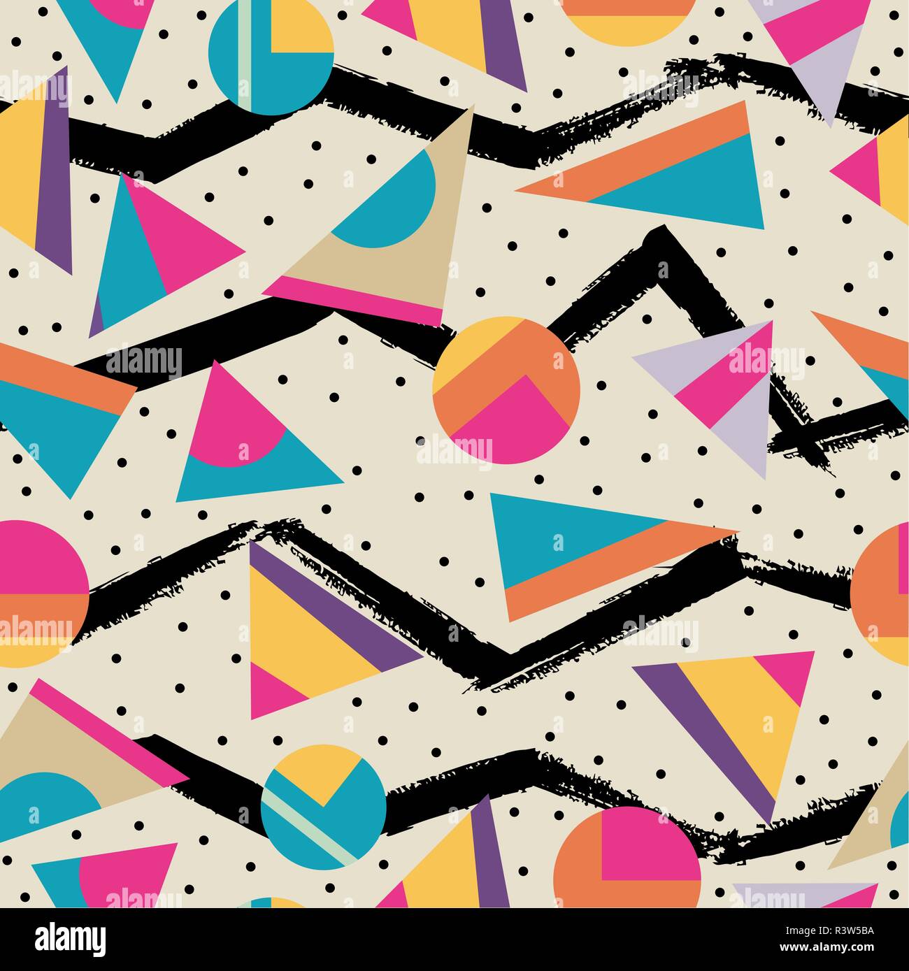 Retro 80s seamless pattern background Stock Photo - Alamy