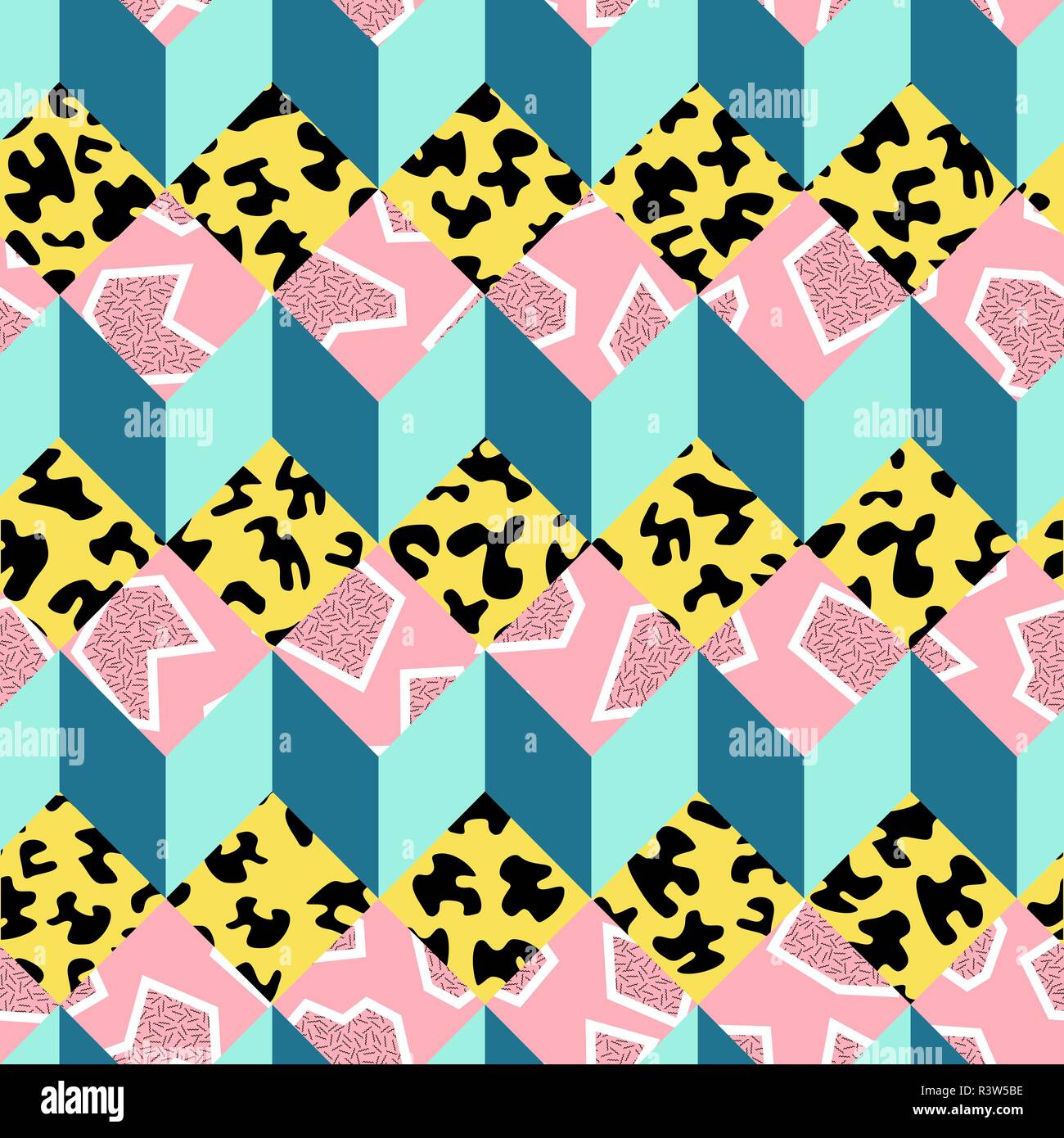 Retro 80s seamless pattern background Stock Photo - Alamy