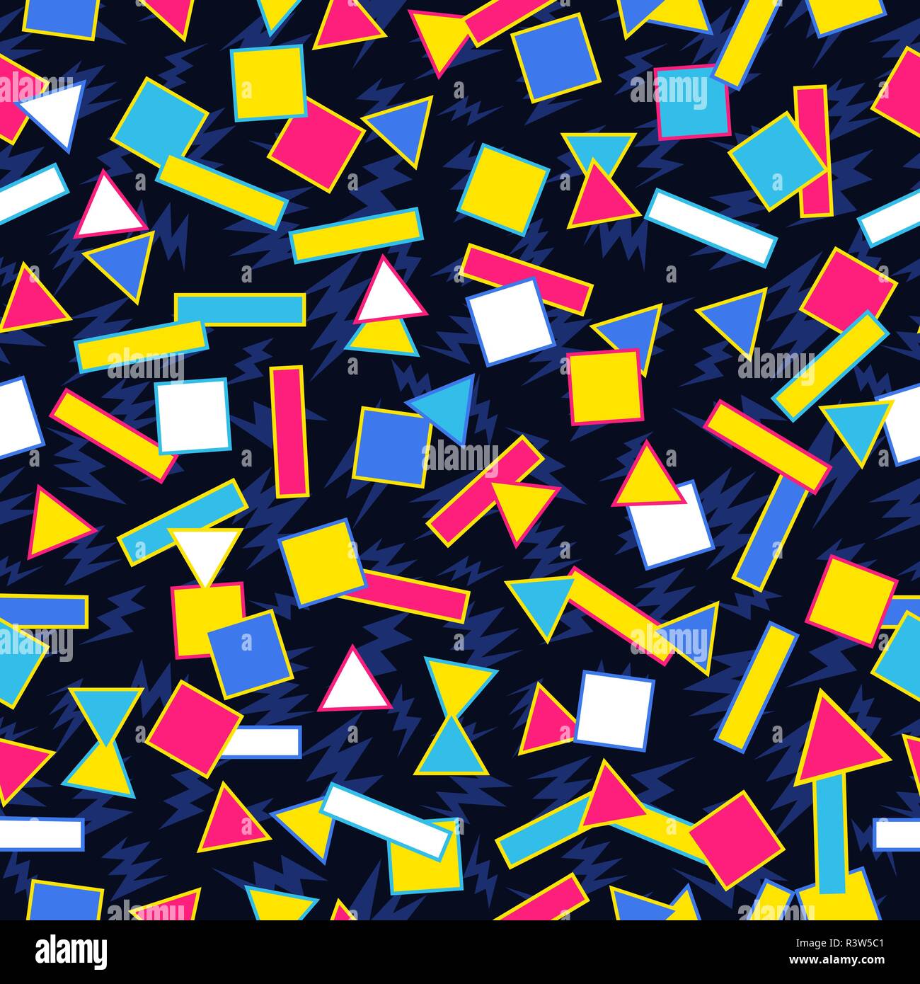 Retro 80s geometric pattern background Stock Photo - Alamy