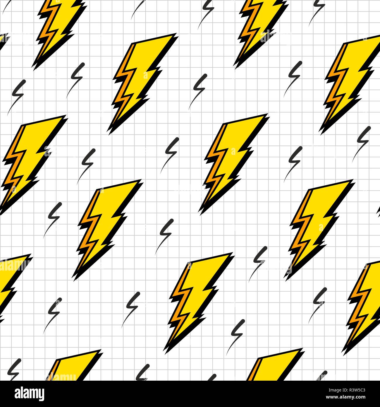 Retro 80s lightning bolts pattern Stock Photo - Alamy