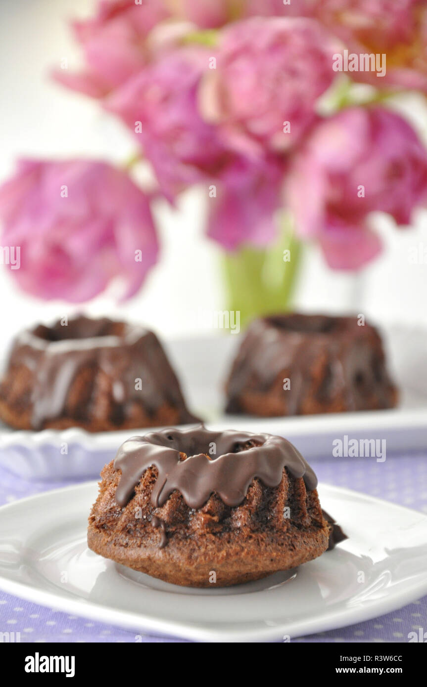 Mini chocolate bundt cakes Stock Photo - Alamy