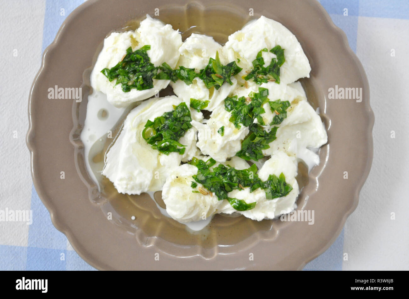 Creamy Italian Burrata Cheese Stock Photo - Alamy